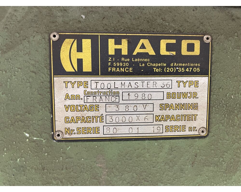 Guillotine shear HACO TOOLMASTER 36 105186 | France Machines Outils